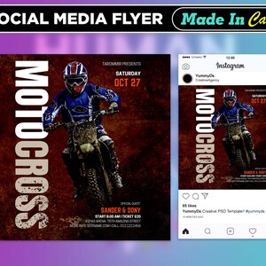 Moto Rally Flyer, DIY Canva Moto Rally Flyer Template, Editable Canva ...