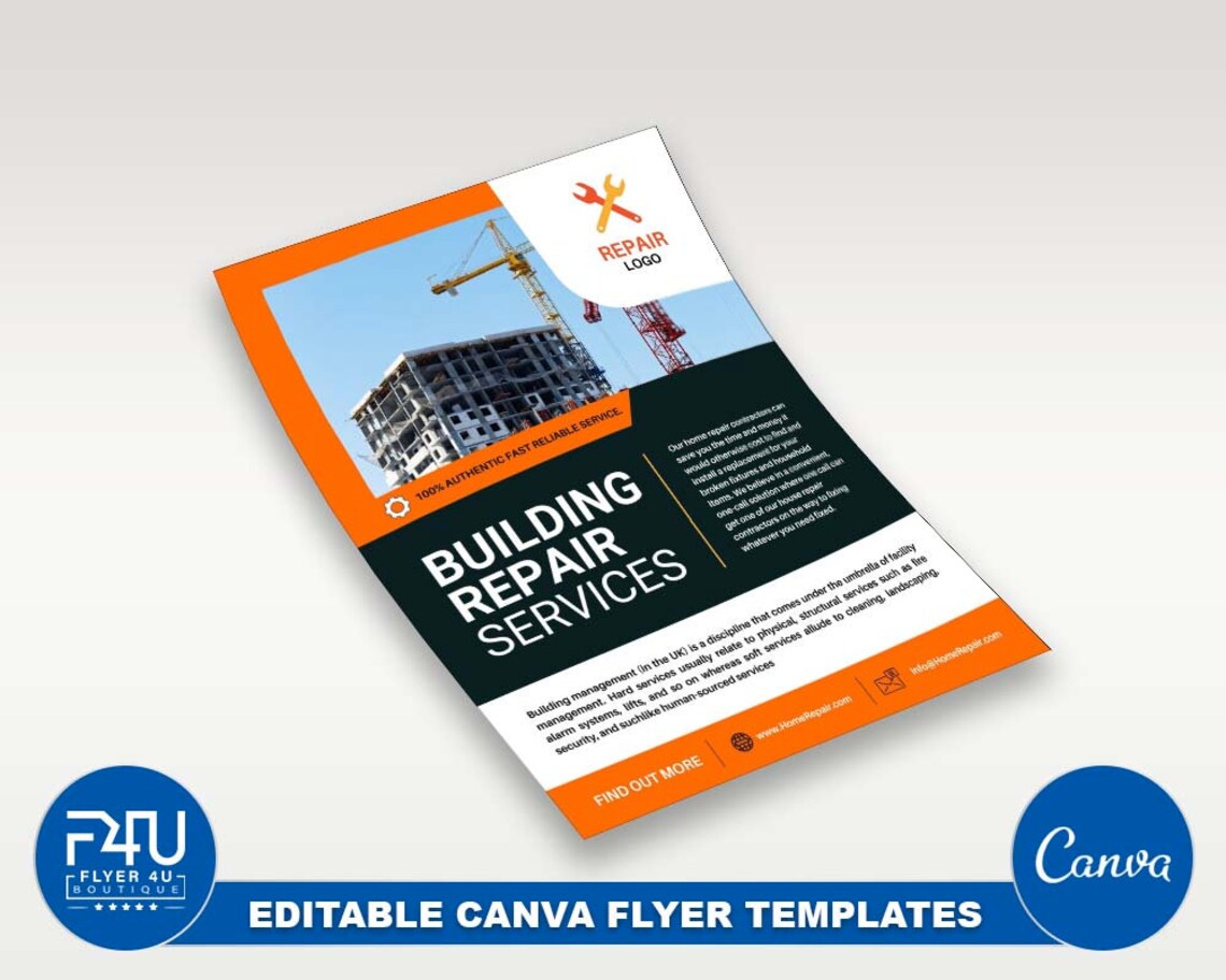 Building Maintenance Service Flyer DIY Canva Building | Etsy