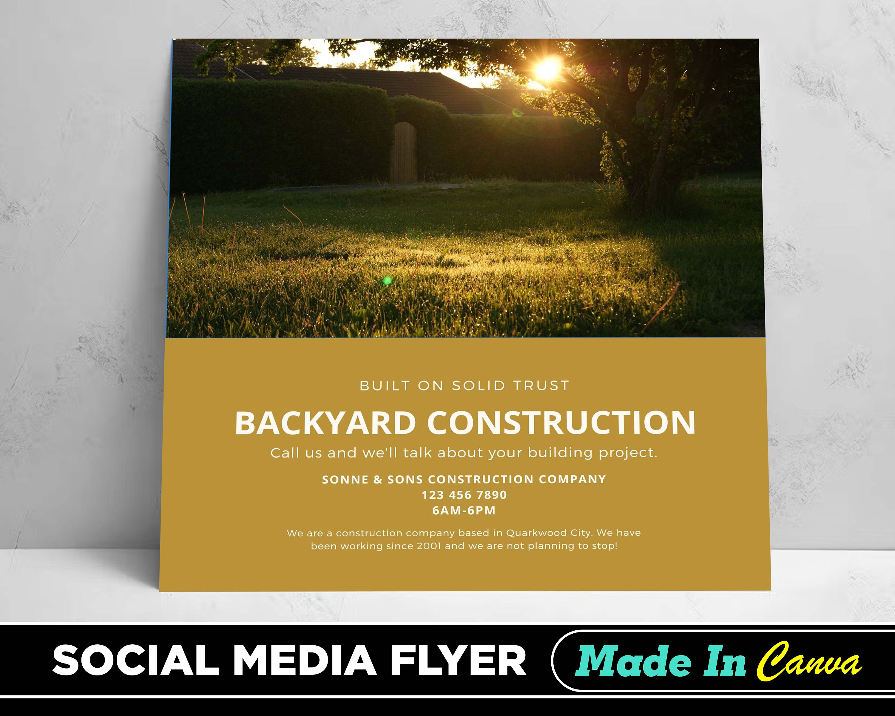 Backyard Construction Flyer, DIY Canva Backyard Construction Flyer ...
