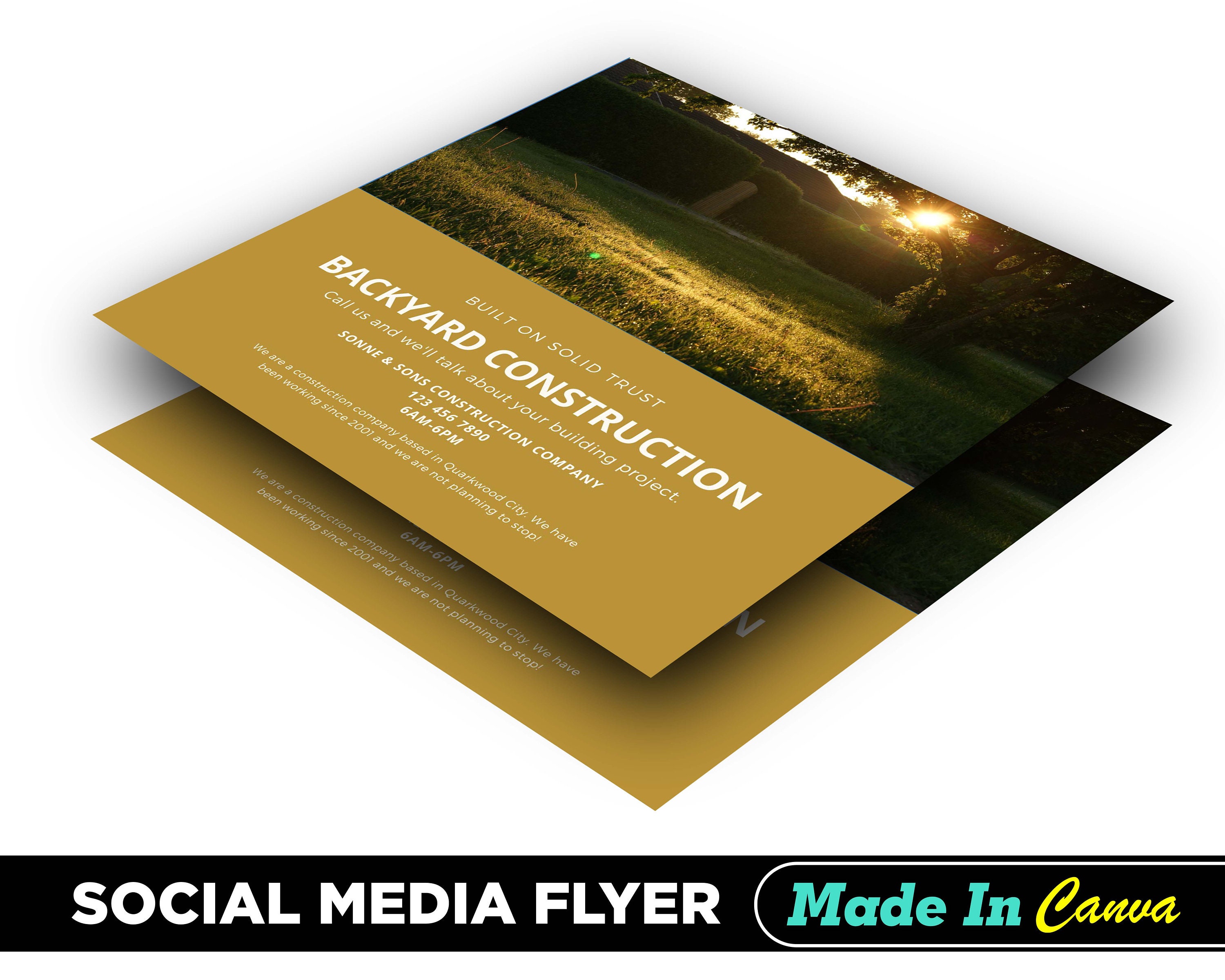 Backyard Construction Flyer, DIY Canva Backyard Construction Flyer ...