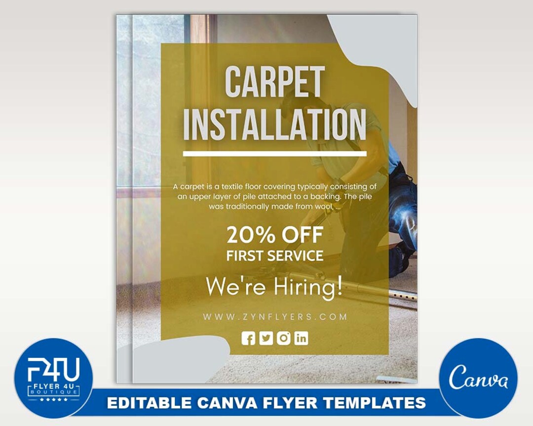 Carpet Installation Flyer,diy Canva Carpet Installation Flyer Template ...