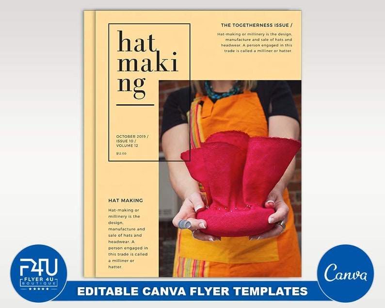 Hat Making Flyer DIY Canva Hat Making Flyer Template 2021 | Etsy