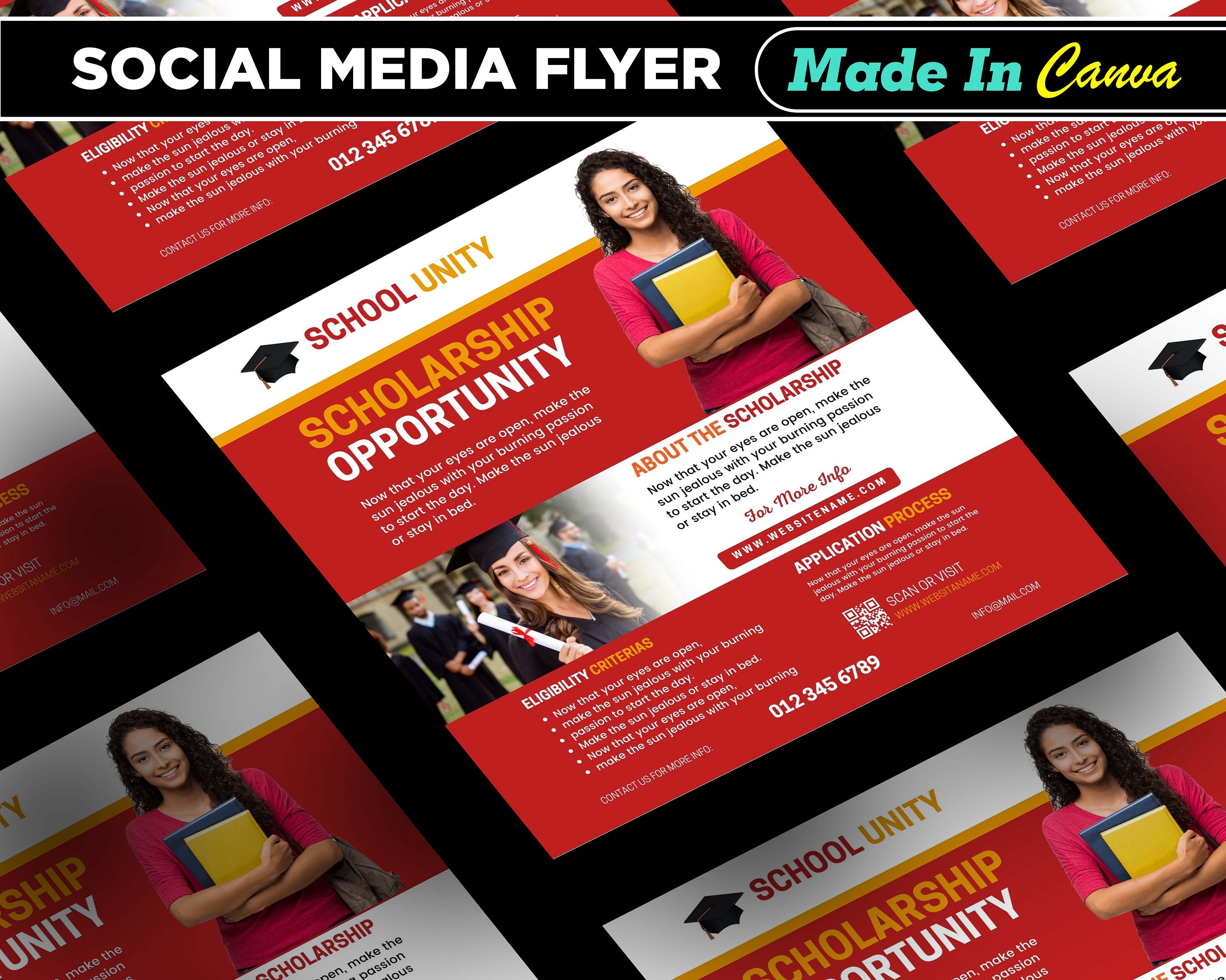 Scholarship Flyer Diy Canva Scholarship Flyer Template 2022 Editable