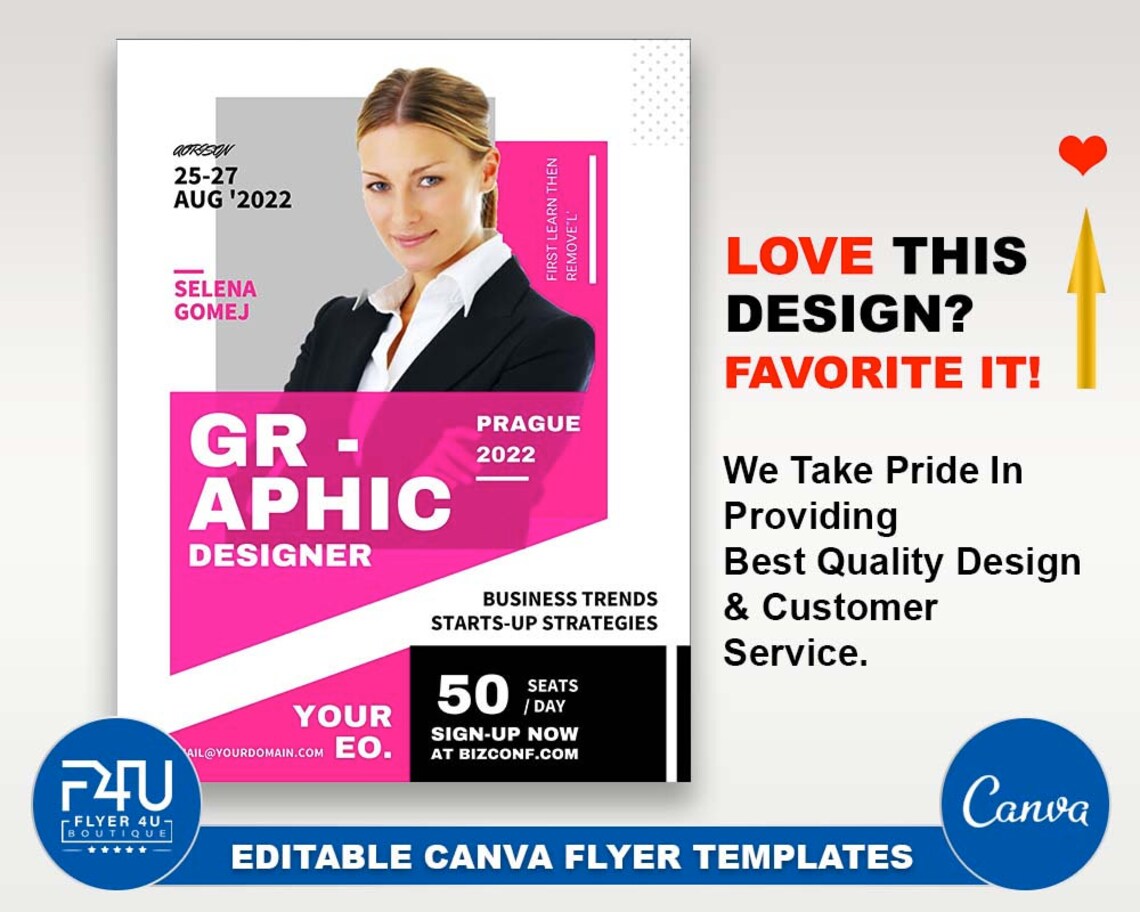Graphic Design Flyer DIY Canva Graphic Design Flyer Template - Etsy