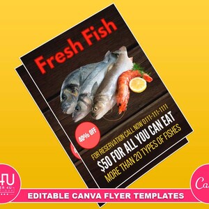 Fish Sale Flyer DIY Canva Fish Sale Templates Editable Canva - Etsy