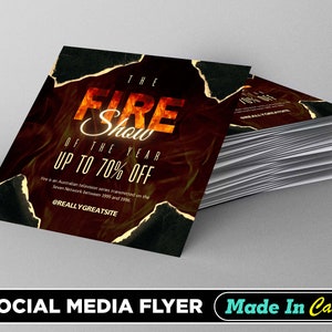 Fire Show Flyer, DIY Canva Fire Show Flyer Template 2022, Editable ...