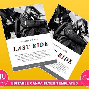 Last Ride Flyer, DIY Canva Last Ride Flyer Template, Editable Canva US ...