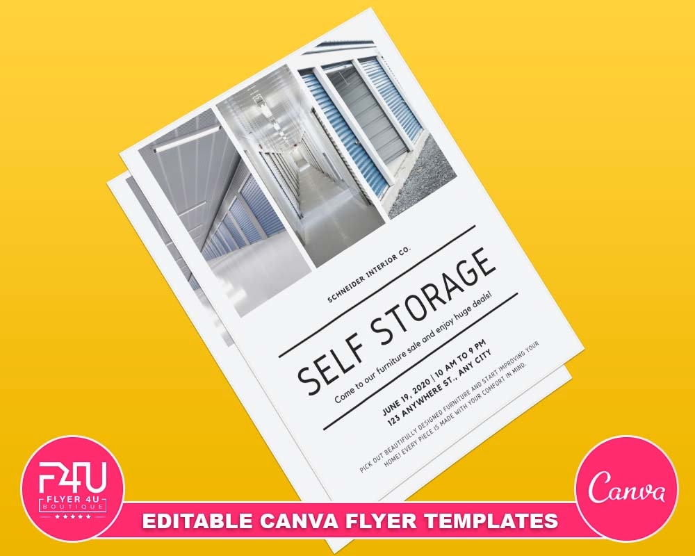 Self Storage Flyer, DIY Canva Self Storage Flyer, Editable Canva US ...