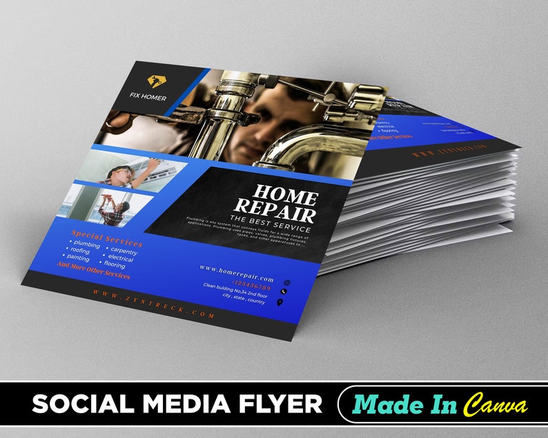 Plumbing Flyer DIY Canva Plumbing Flyer Template 2022 - Etsy