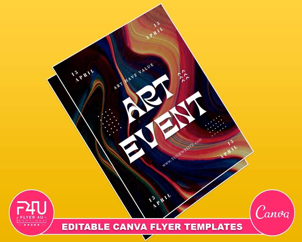 Art Event Flyer, DIY Canva Art Event Template, Editable US Letter Size ...