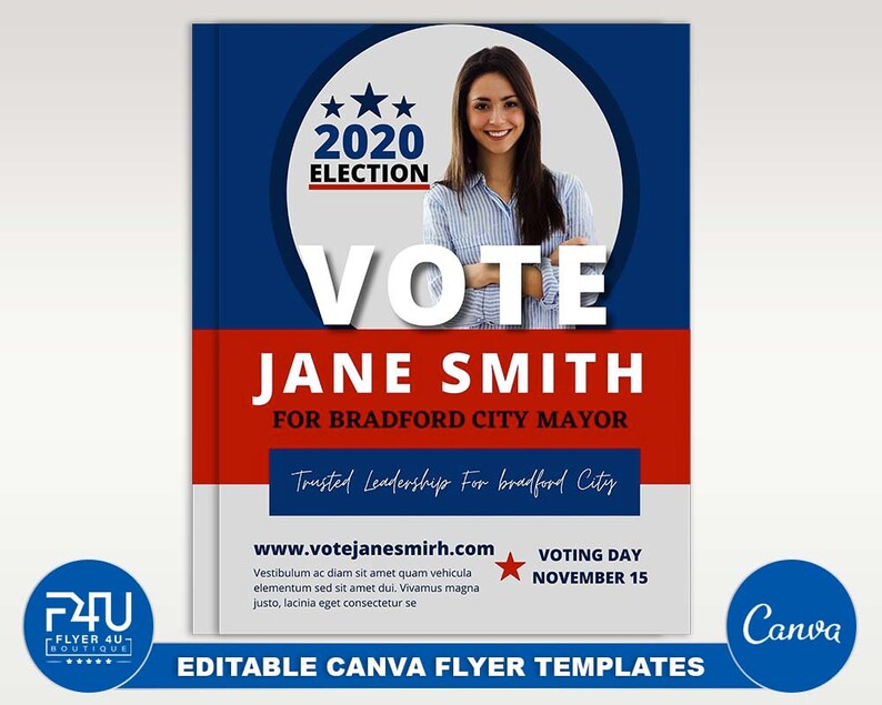 Election Campaing Flyer, DIY Canva Election Campaing Flyer Template ...