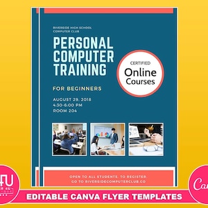 Personal Computer Training Flyer, DIY Canva Personal Computer Training ...
