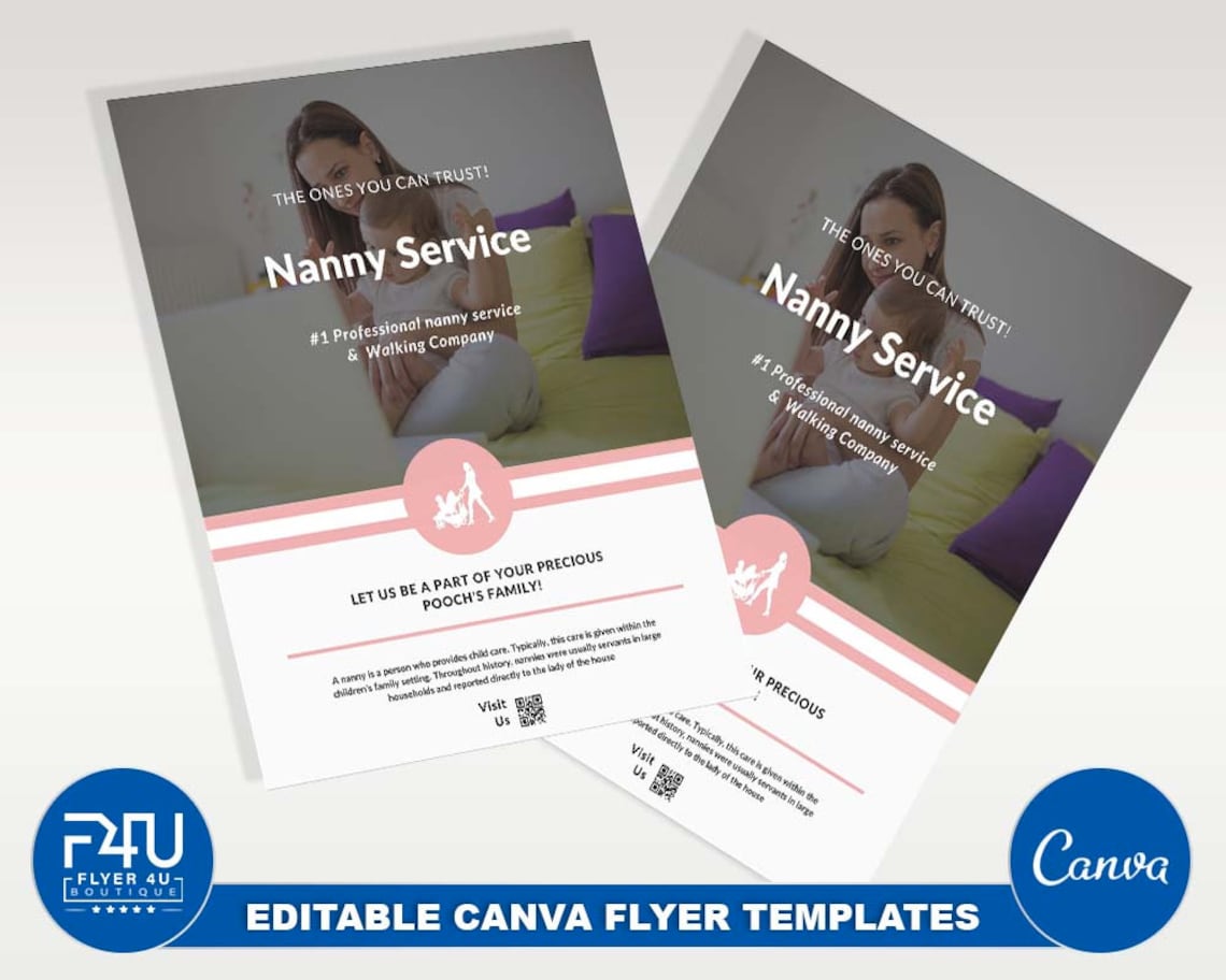 Nanny Service Flyer DIY Canva Nanny Service Flyer Template - Etsy