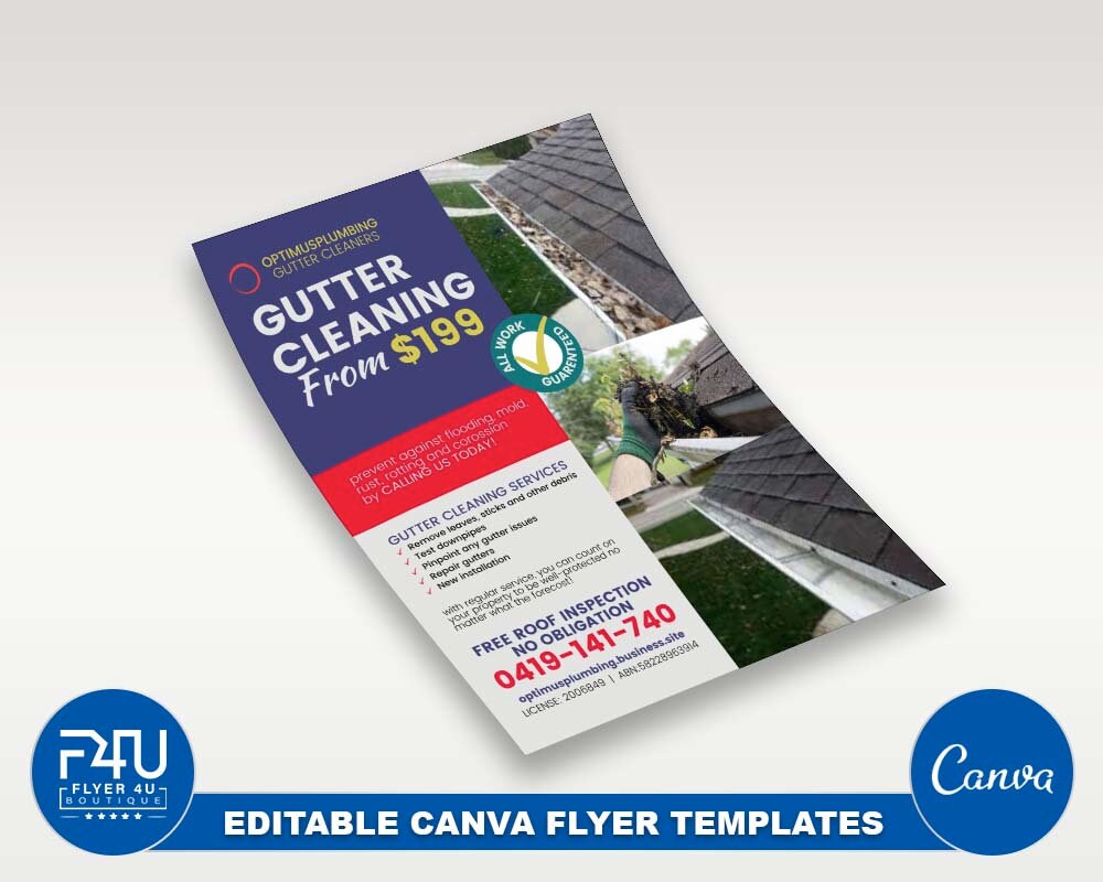 Gutter Cleaning Flyer, DIY Canva Gutter Cleaning Flyer Template 2022 ...