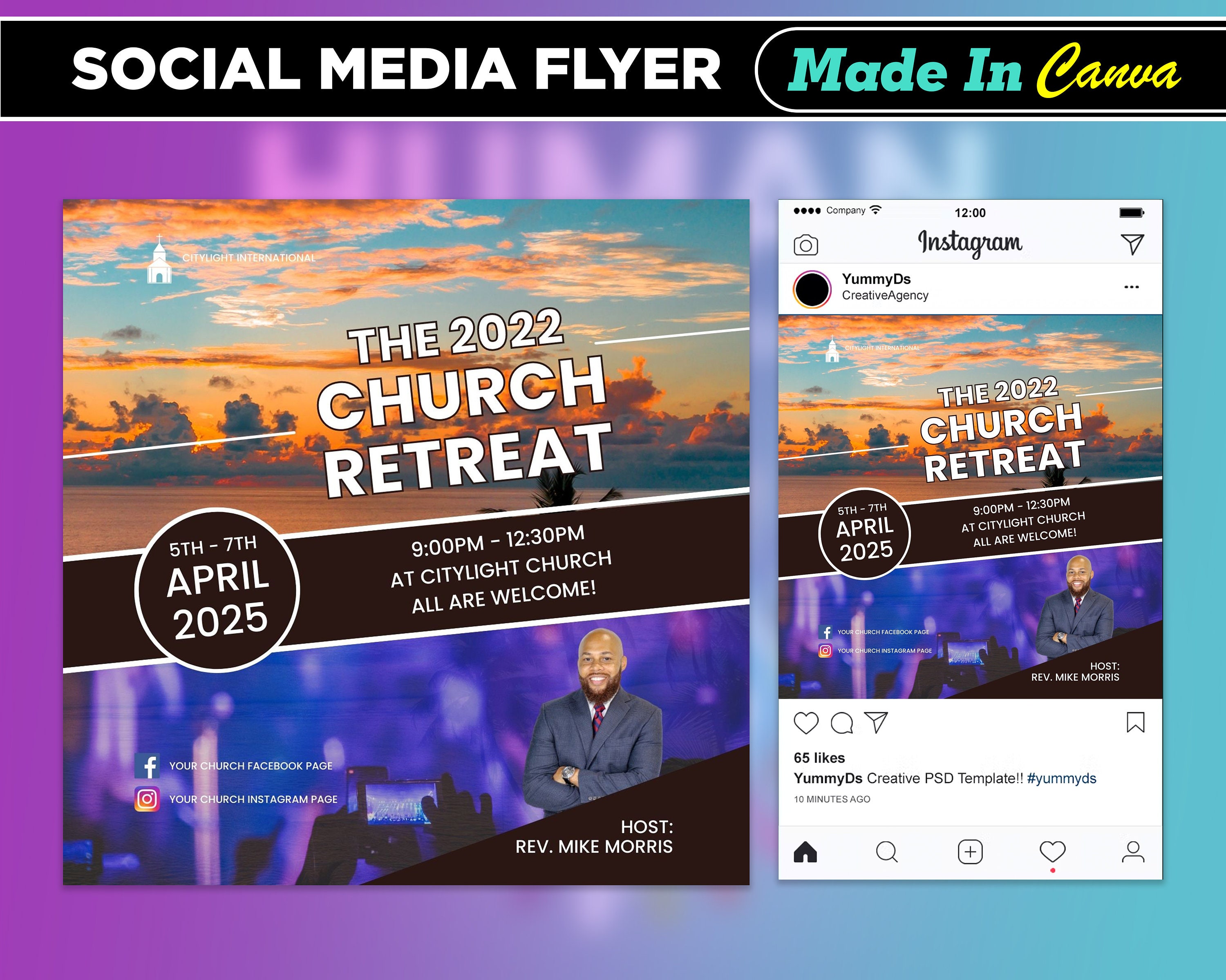 Retreat Yourself Flyer DIY Canva Retreat Yourself Flyer - Etsy