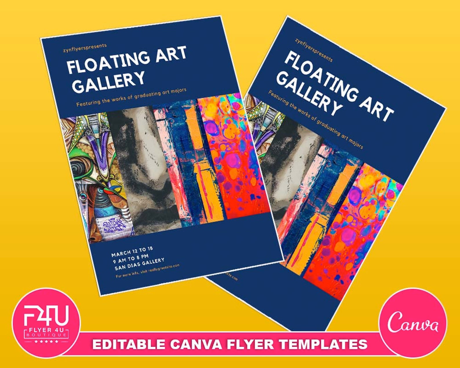 Floating Art Gallery Flyer, DIY Canva Floating Art Gallery Flyer ...