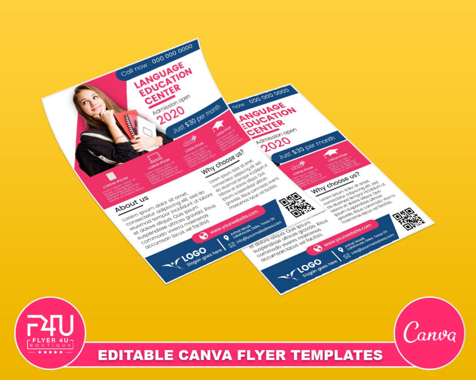 School Flyer DIY Canva School Flyer Template 2022 Editable - Etsy
