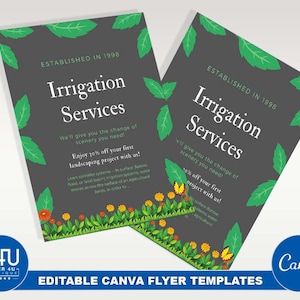 Irrigation Services Flyer, DIY Canva Irrigation Servicesflyer Template ...