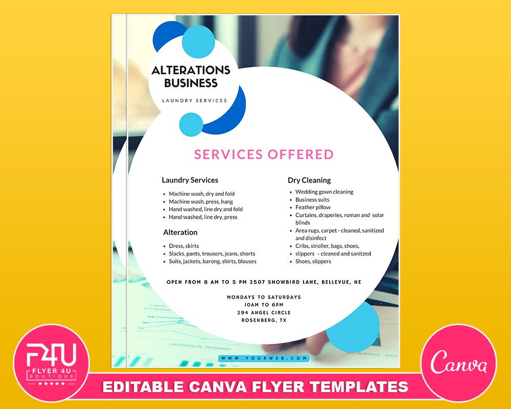 Alterations Seamstress Business Flyer, DIY Canva Alterations Seamstress ...