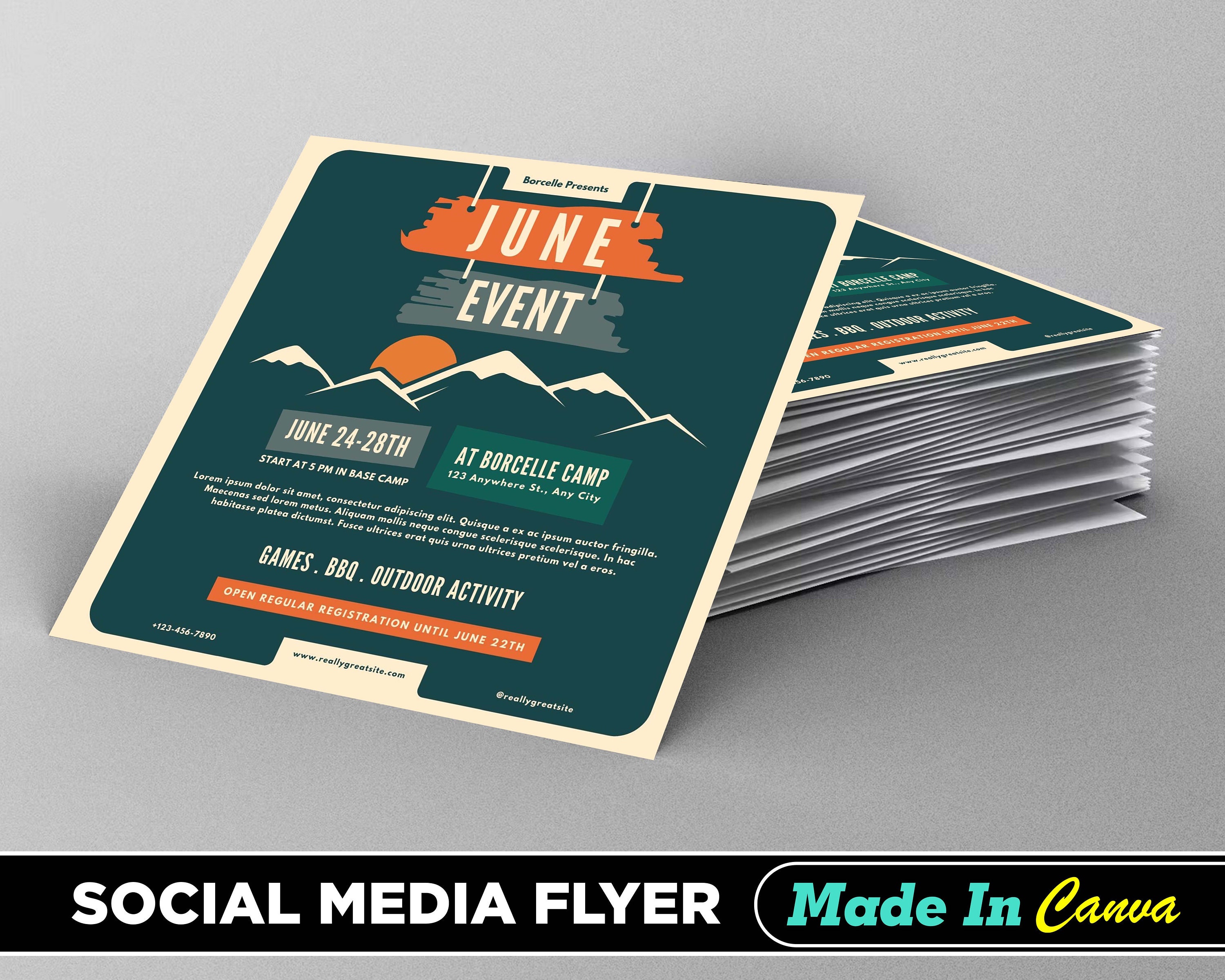 June Event Flyer, DIY Canva June Event Flyer Template 2022, Editable ...