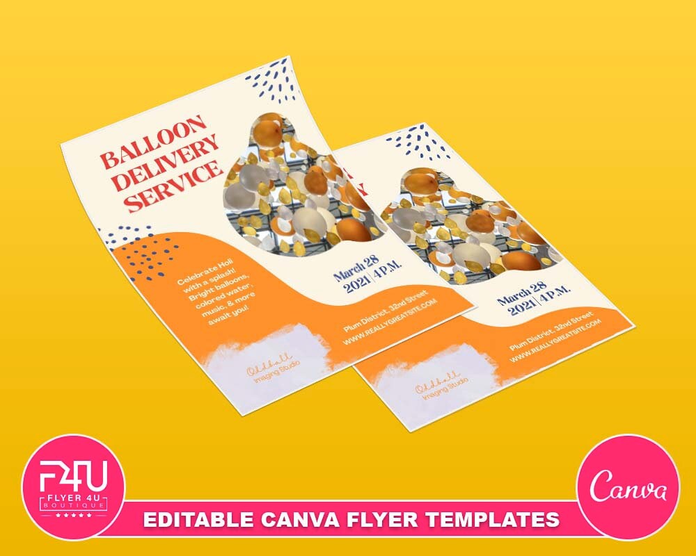 Balloon Delivery Service Flyer DIY Canva Balloon Delivery - Etsy