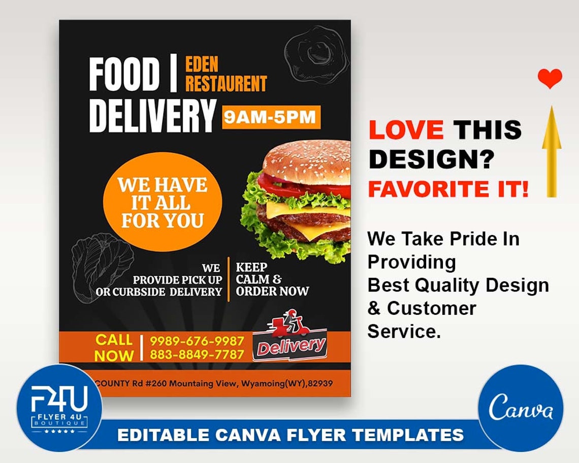 Delivery Service Flyer DIY Canva Delivery Business Flyer | Etsy