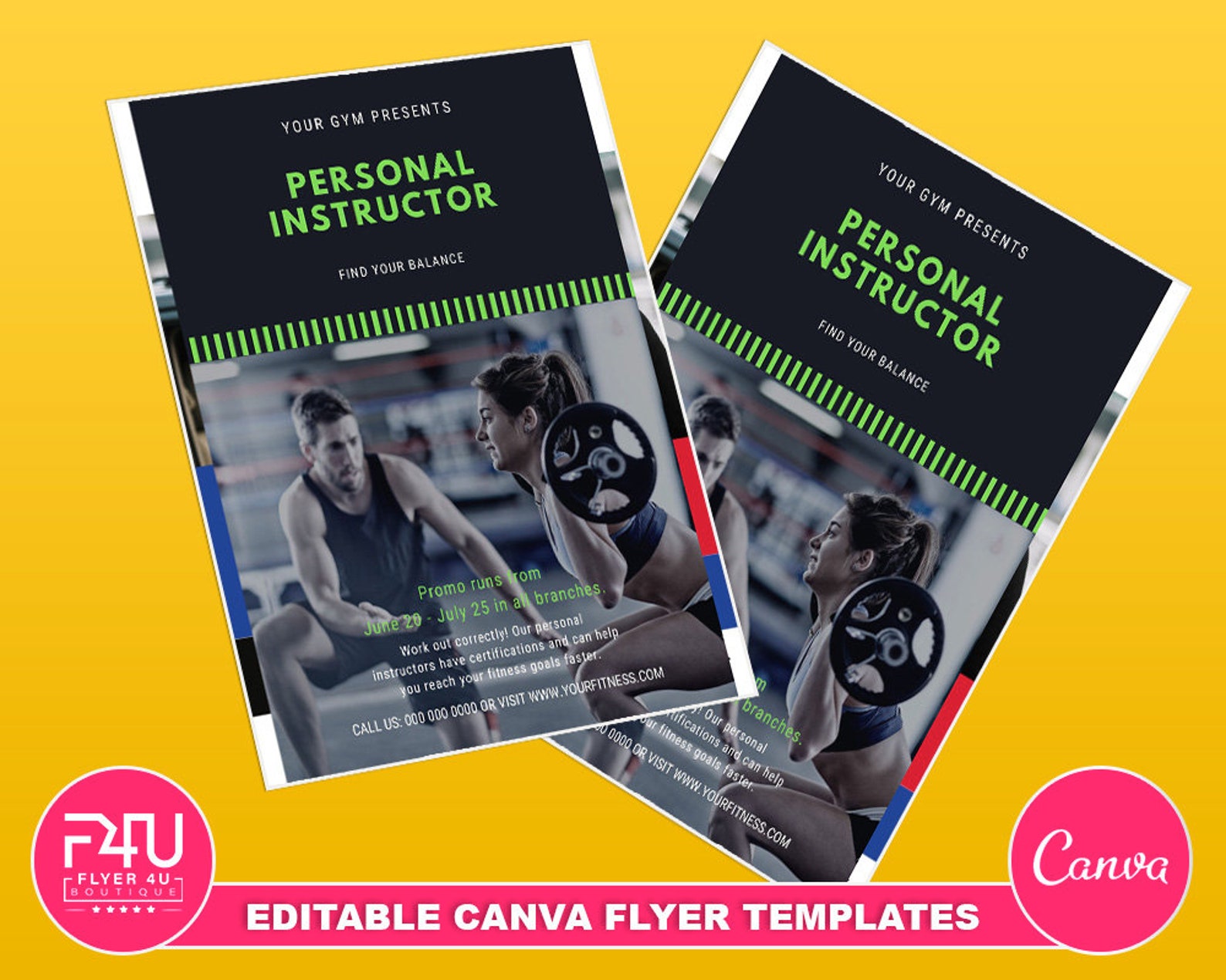 Personal Trainer Flyer, DIY Canva Personal Trainer Flyer Template 2022 ...