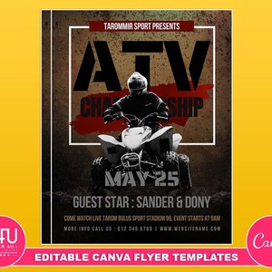 ATV Tournament Flyer, DIY Canva Atv Tournament Flyer, Editable Canva US ...