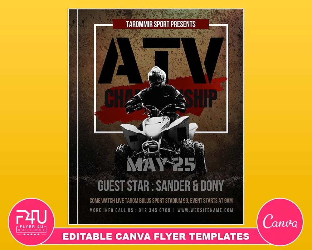 ATV Tournament Flyer DIY Canva Atv Tournament Flyer Editable - Etsy