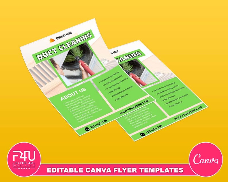 Duct Cleaning Flyer DIY Canva Duct Cleaning Flyer Editable - Etsy