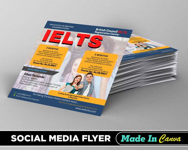 IELTS Coaching Flyer, DIY Canva IELTS Coaching Flyer Template 2022 ...