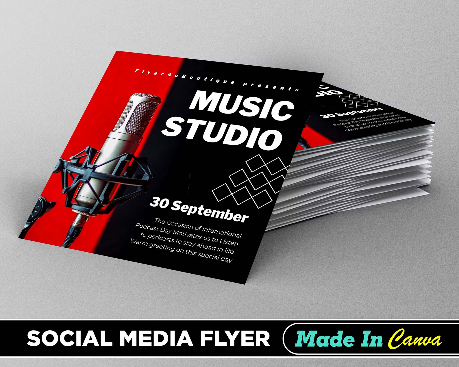 Music Studio Flyer, DIY Canva Music Studio Flyer Template, Editable ...