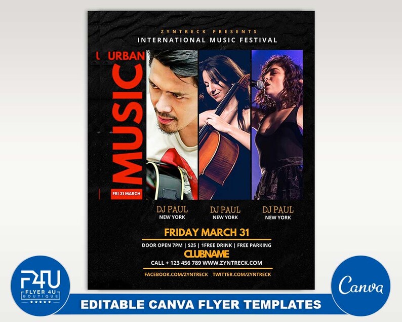 Music Flyer DIY Canva Music Flyer Template 2022 Editable - Etsy