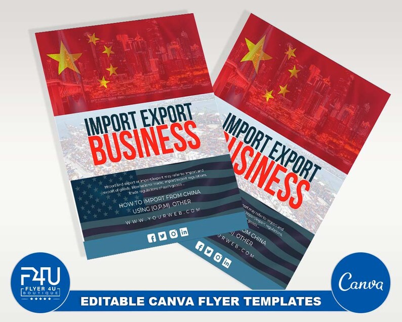 Import and Export Business Flyer DIY Canva Import and Export - Etsy