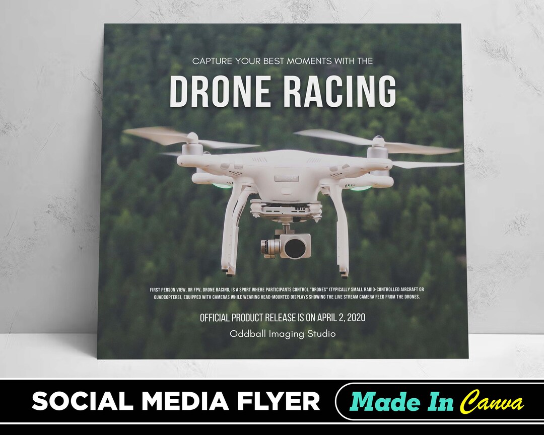 Drone Racing Flyer, DIY Canva Drone Racing Flyer Template 2022 ...