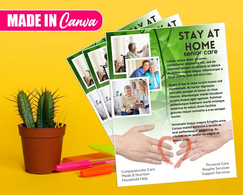 In Home Caregiver Flyer, DIY Canva in Home Caregiver Templates ...