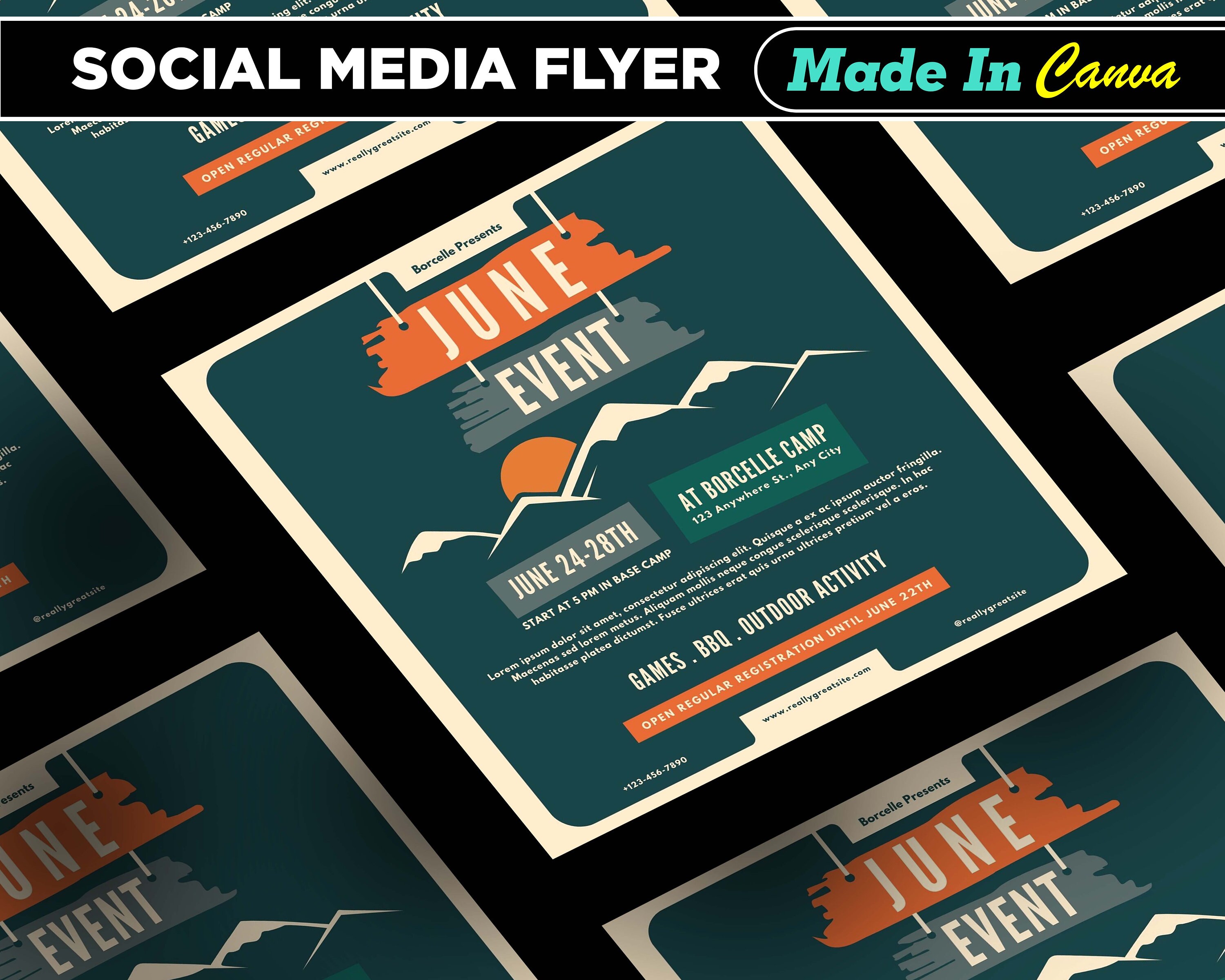 June Event Flyer, DIY Canva June Event Flyer Template 2022, Editable ...