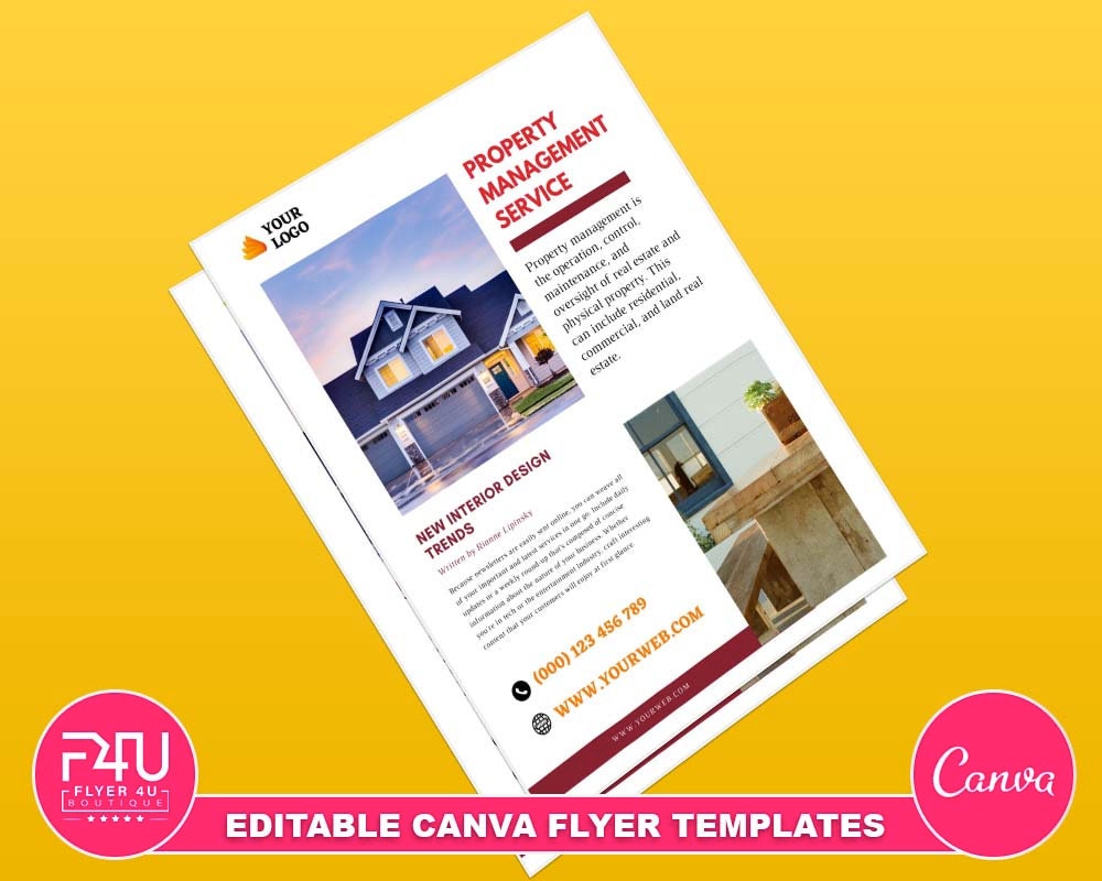 Property Management Service Flyer, DIY Canva Property Management ...
