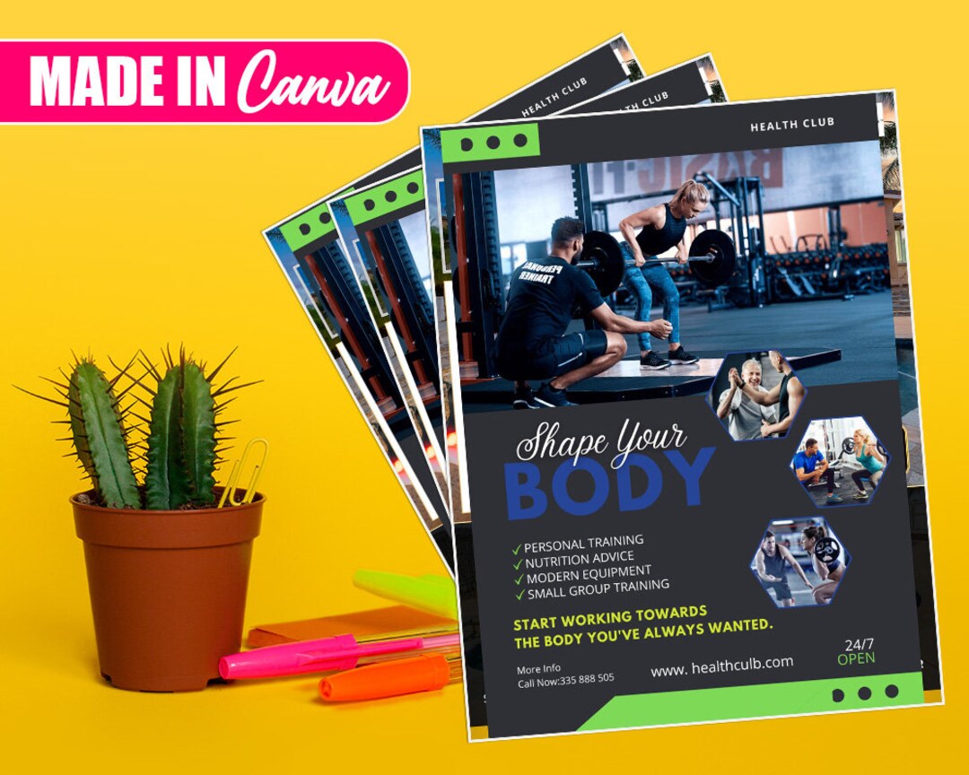 Personal Trainer Flyer, DIY Canva Personal Trainer Flyer Template 2022 ...