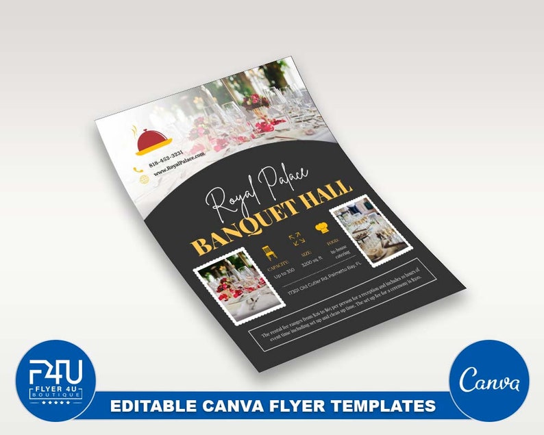 Banquet Facility Flyer DIY Canva Banquet Facility Flyer - Etsy