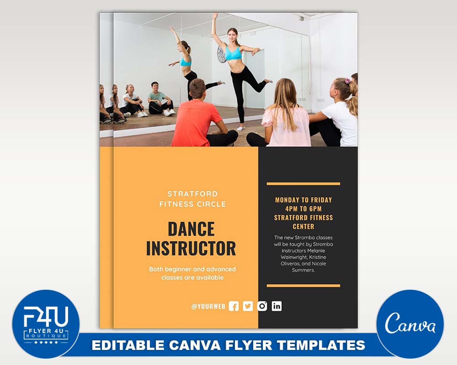 Dance Instructor Flyer DIY Canva Dance Instructor Flyer - Etsy