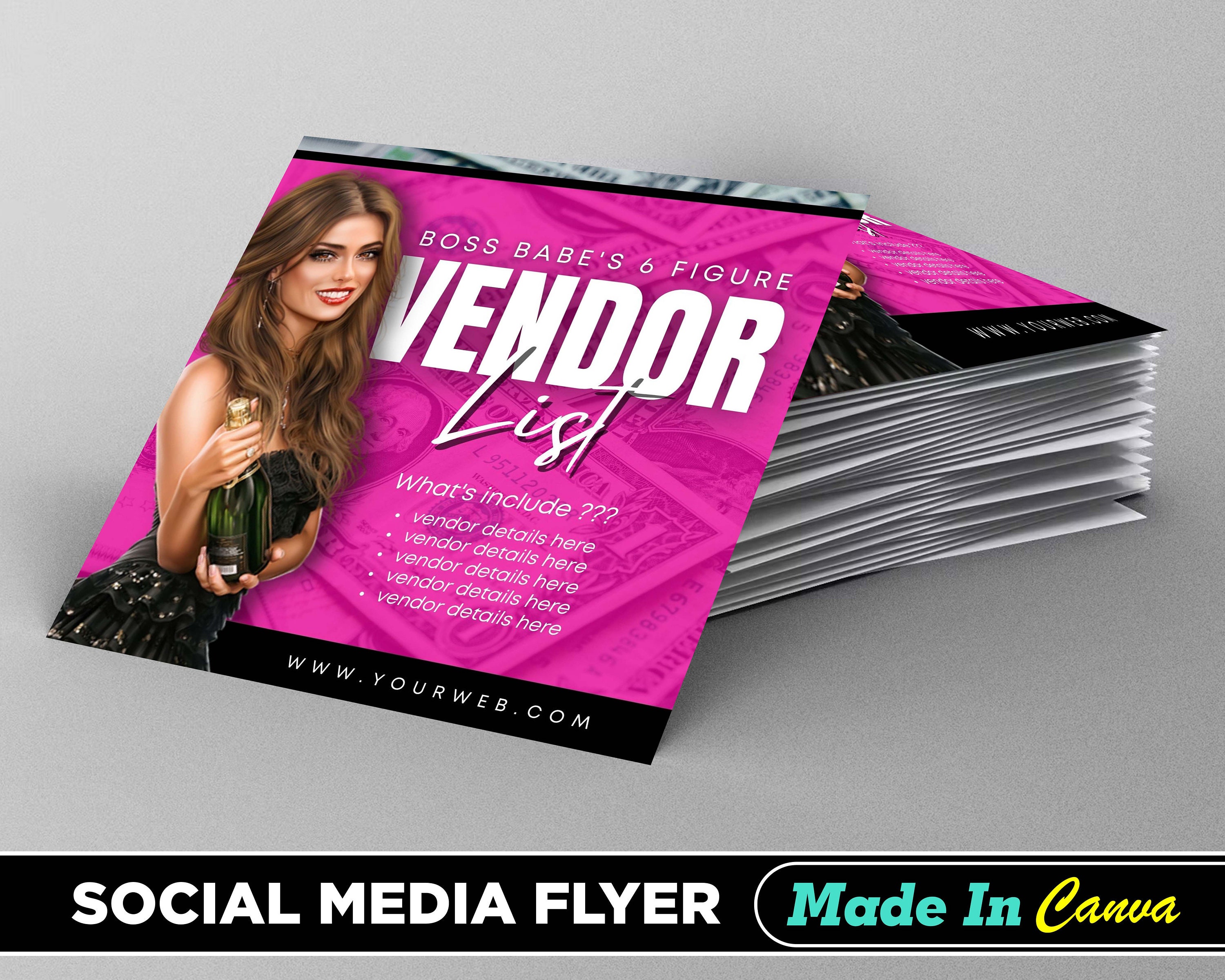 Vendor Flyer, DIY Canva Vendor Flyer Template 2022, Editable Social ...