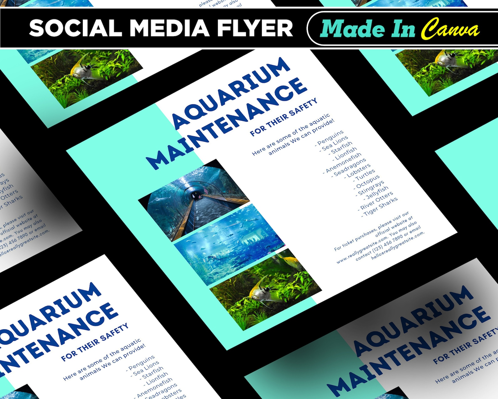 Aquarium Maintenance Flyer, DIY Canva Aquarium Maintenance Flyer ...