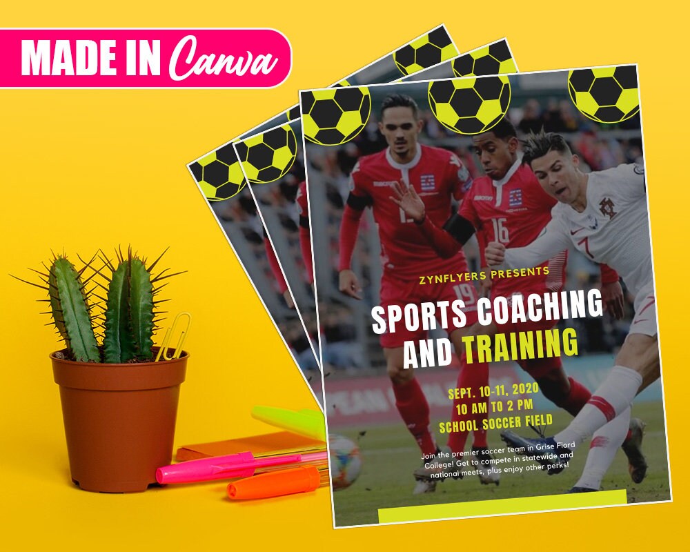Sports Coaching and Training Flyer DIY Canva Sports Coaching - Etsy