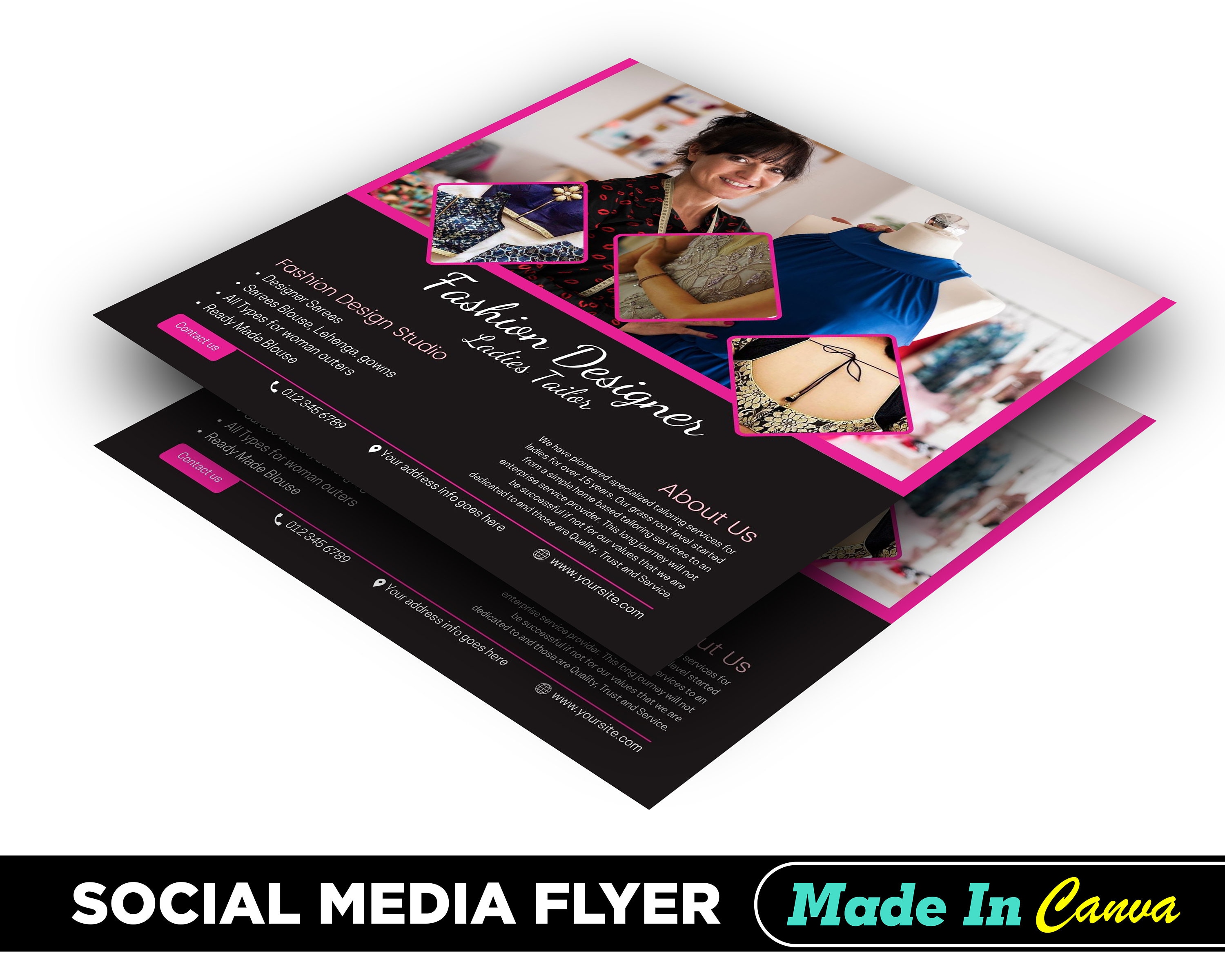 Ladies Tailoring Flyer, DIY Canva Ladies Tailoring Flyer Template ...