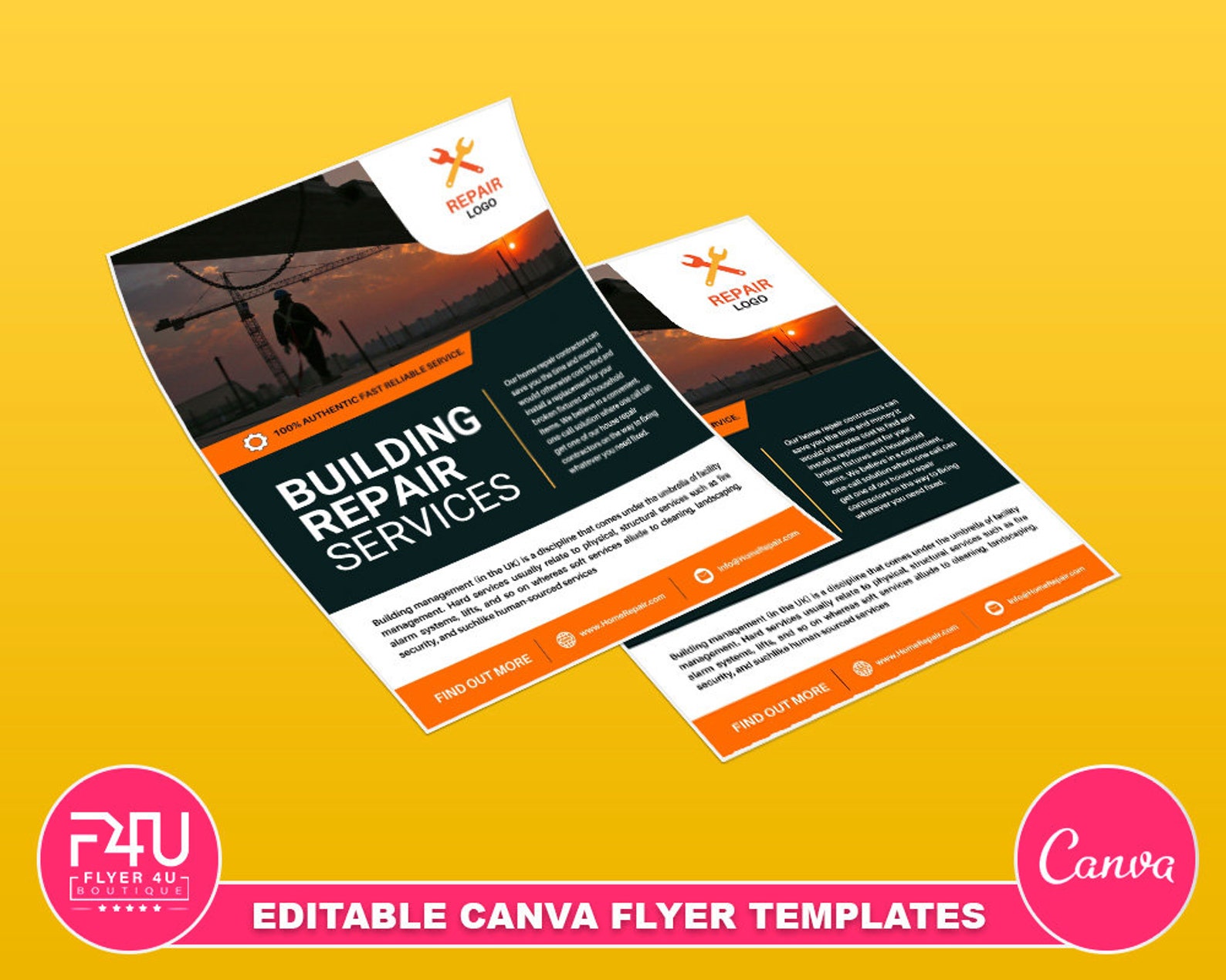 Building Maintenance Service Flyer, DIY Canva Building Maintenance ...