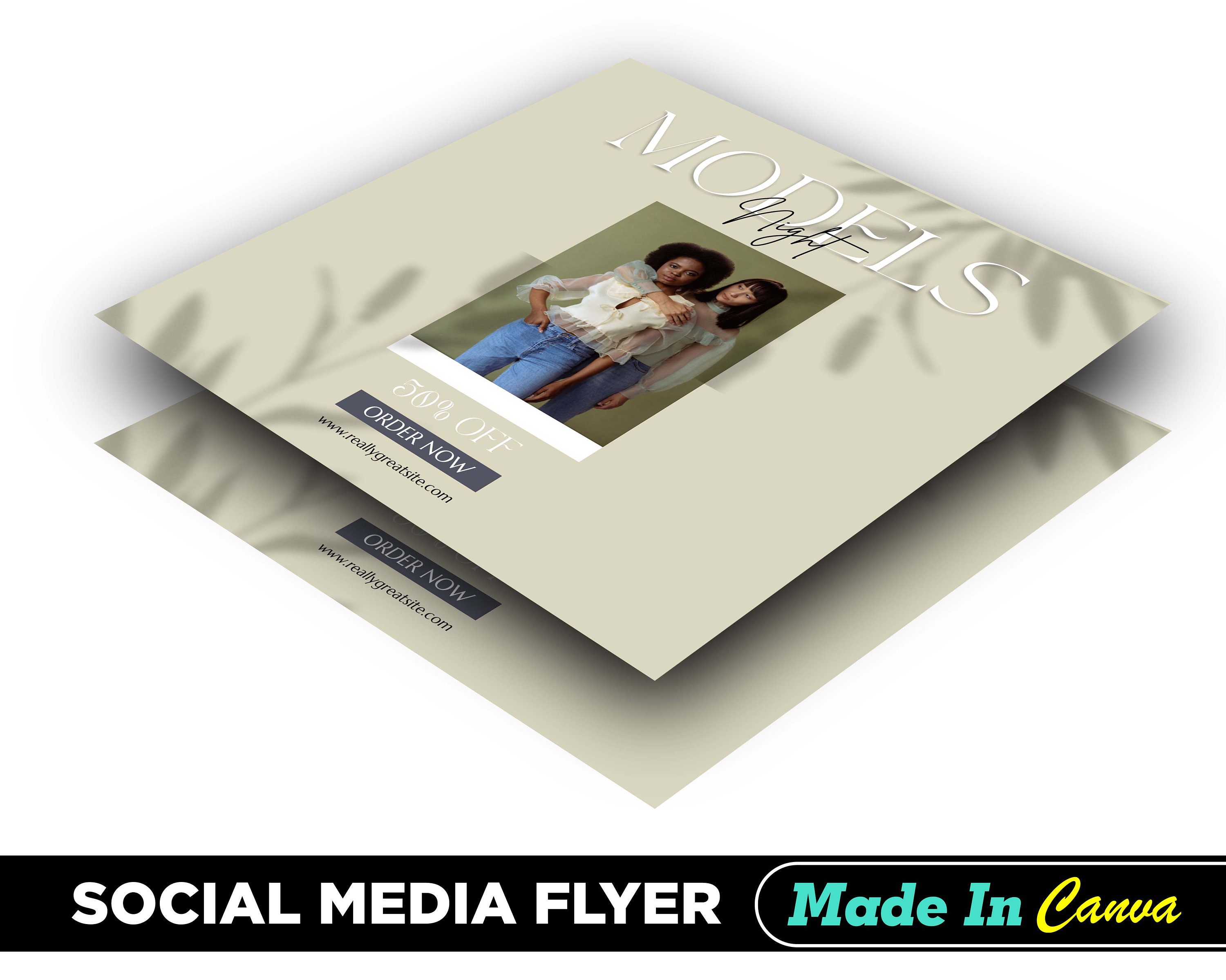 Models Night Flyer DIY Canva Models Night Flyer Template - Etsy