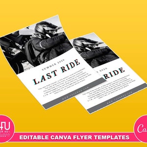 Last Ride Flyer, DIY Canva Last Ride Flyer Template, Editable Canva US ...