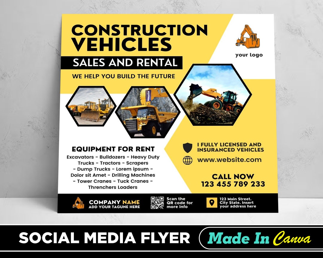 Machinery Equipment Flyer, DIY Canva Machinery Equipment Flyer Template ...