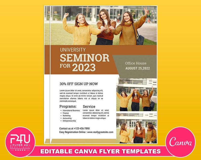 University Seminar Flyer DIY Canva University Seminar Flyer - Etsy